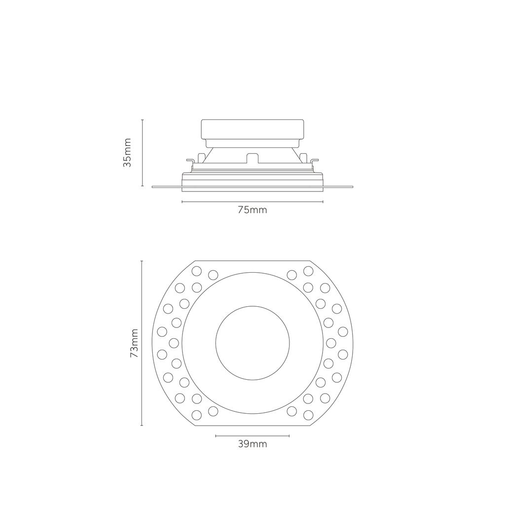 Buxton Fire Rated 50mm Fixed Trimless Downlight | Lighting