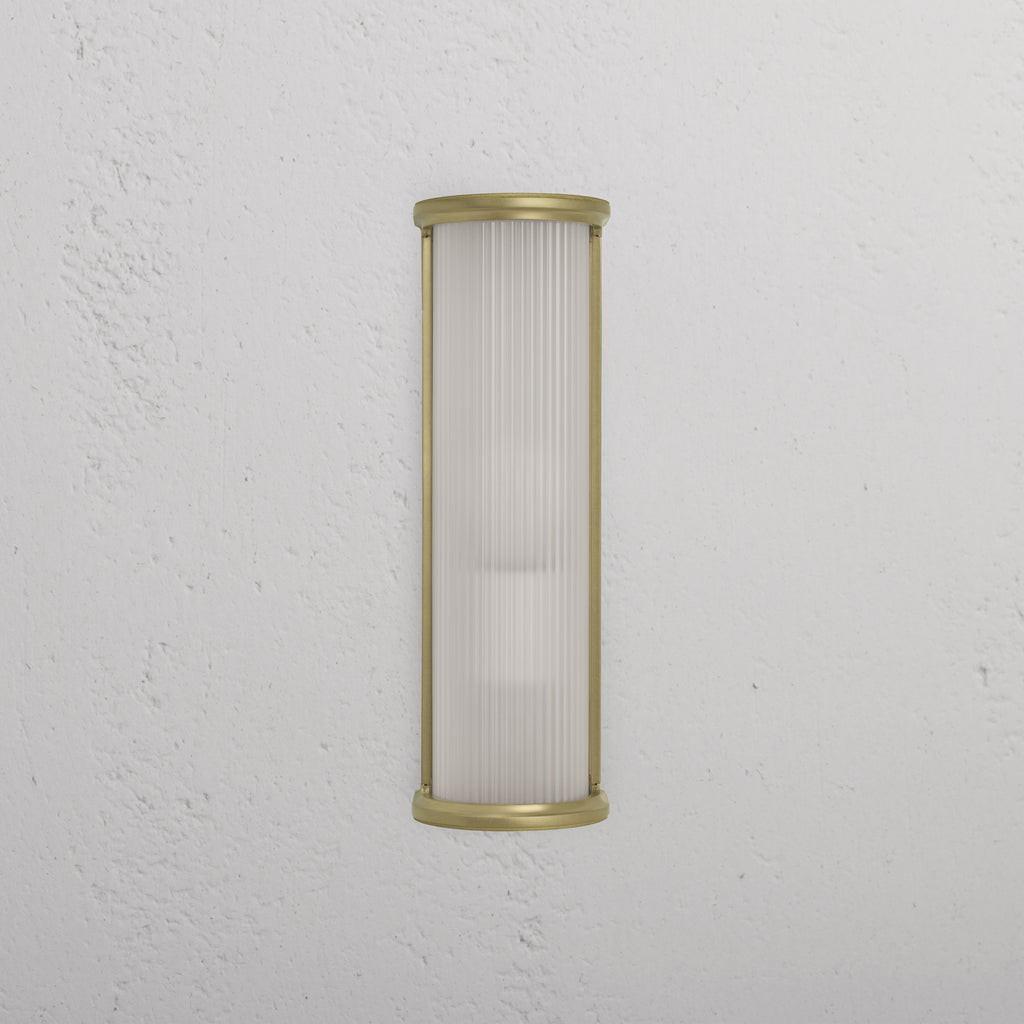 Bank Wall Light Fluted Glass Antique Brass | Garden & Bathroom Lighting
