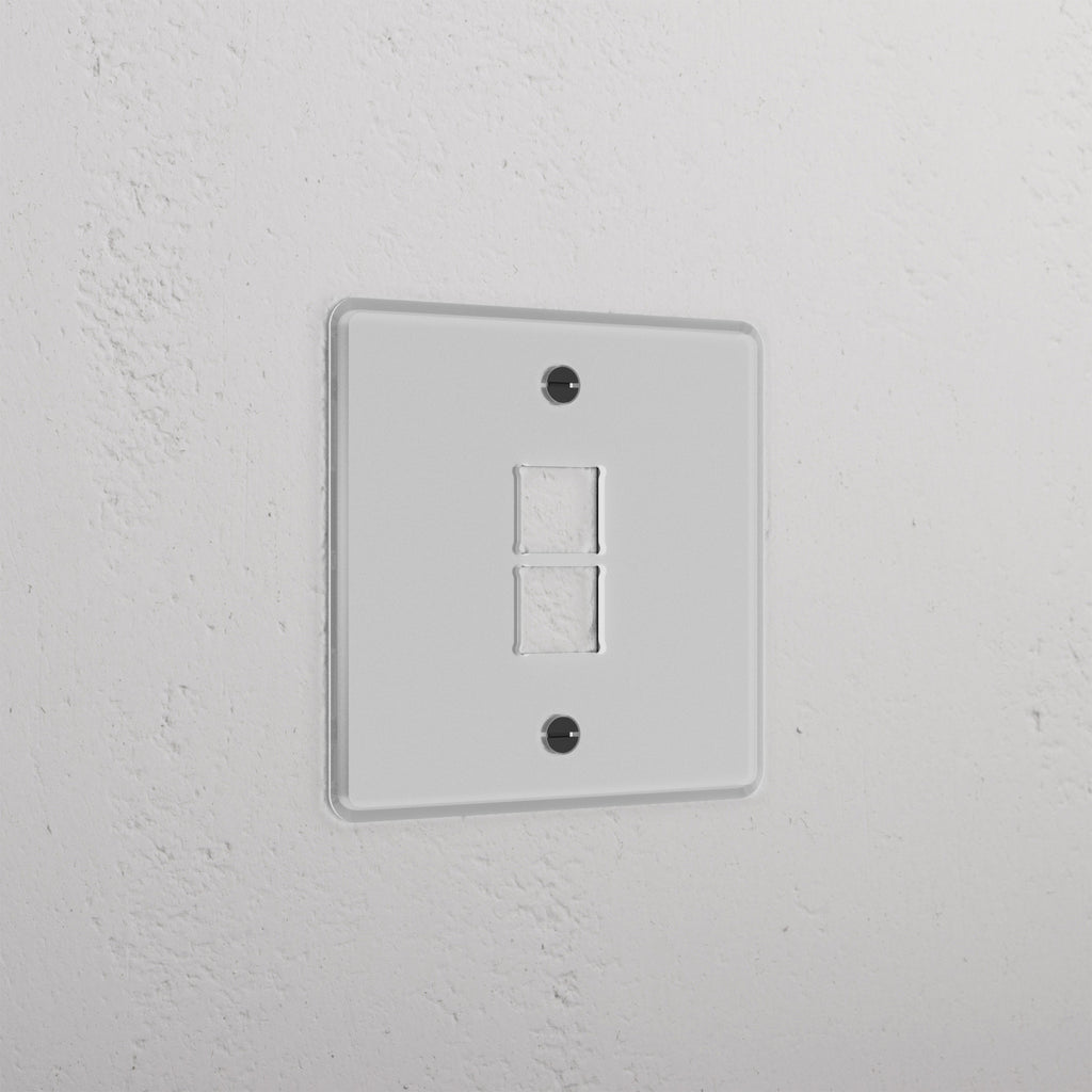 Single 2x Keystone Module Plate Clear | Components | Sockets & Modules