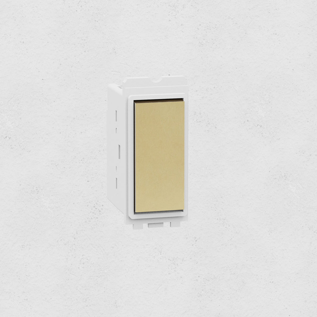 Centre Retractive Rocker Switch Antique Brass White | Components ...