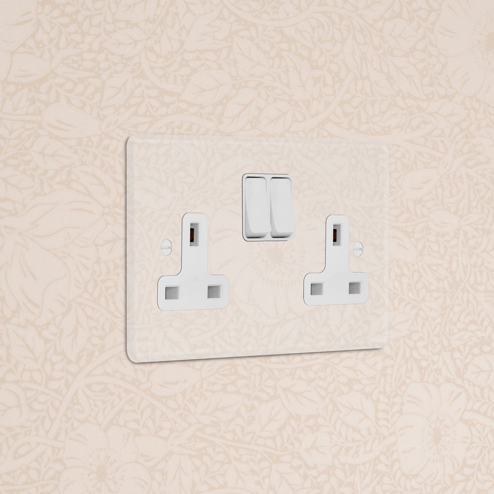 Double Socket Clear White | Sockets & Modules