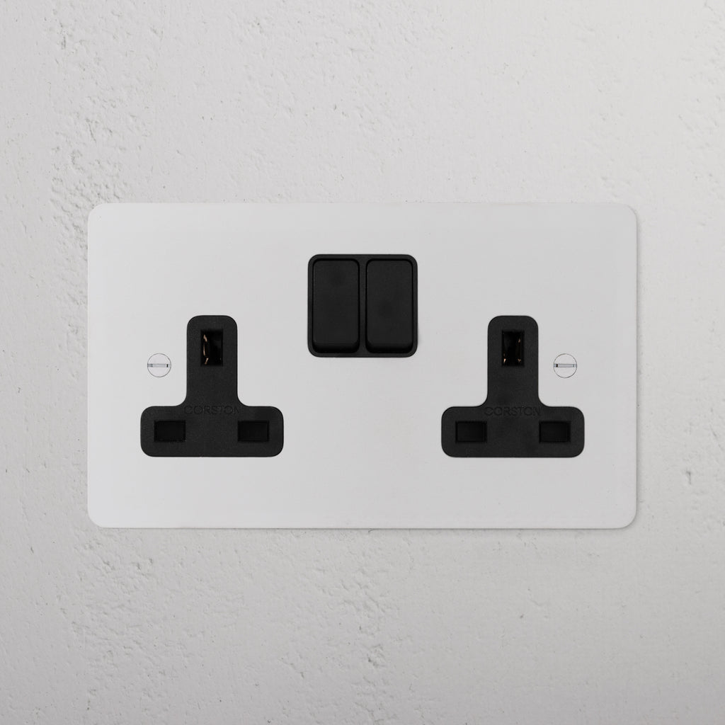 Double Socket Paintable Black | Sockets & Modules